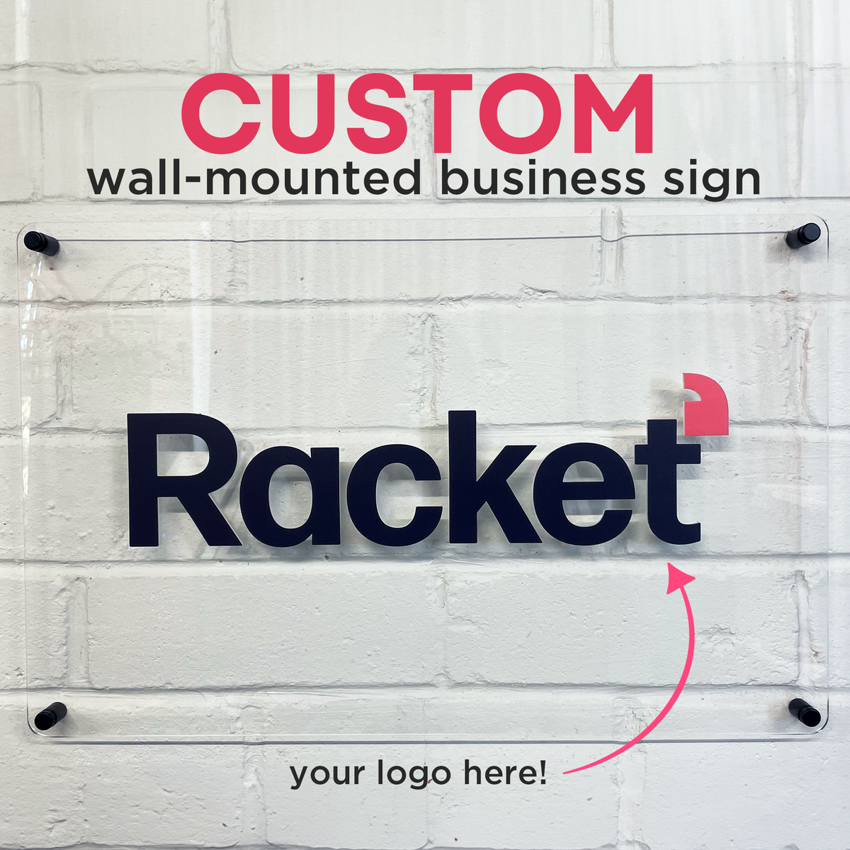 Custom 3D Business Logo Sign - Acrylic Wall Mounted Sign – CoCreative ...