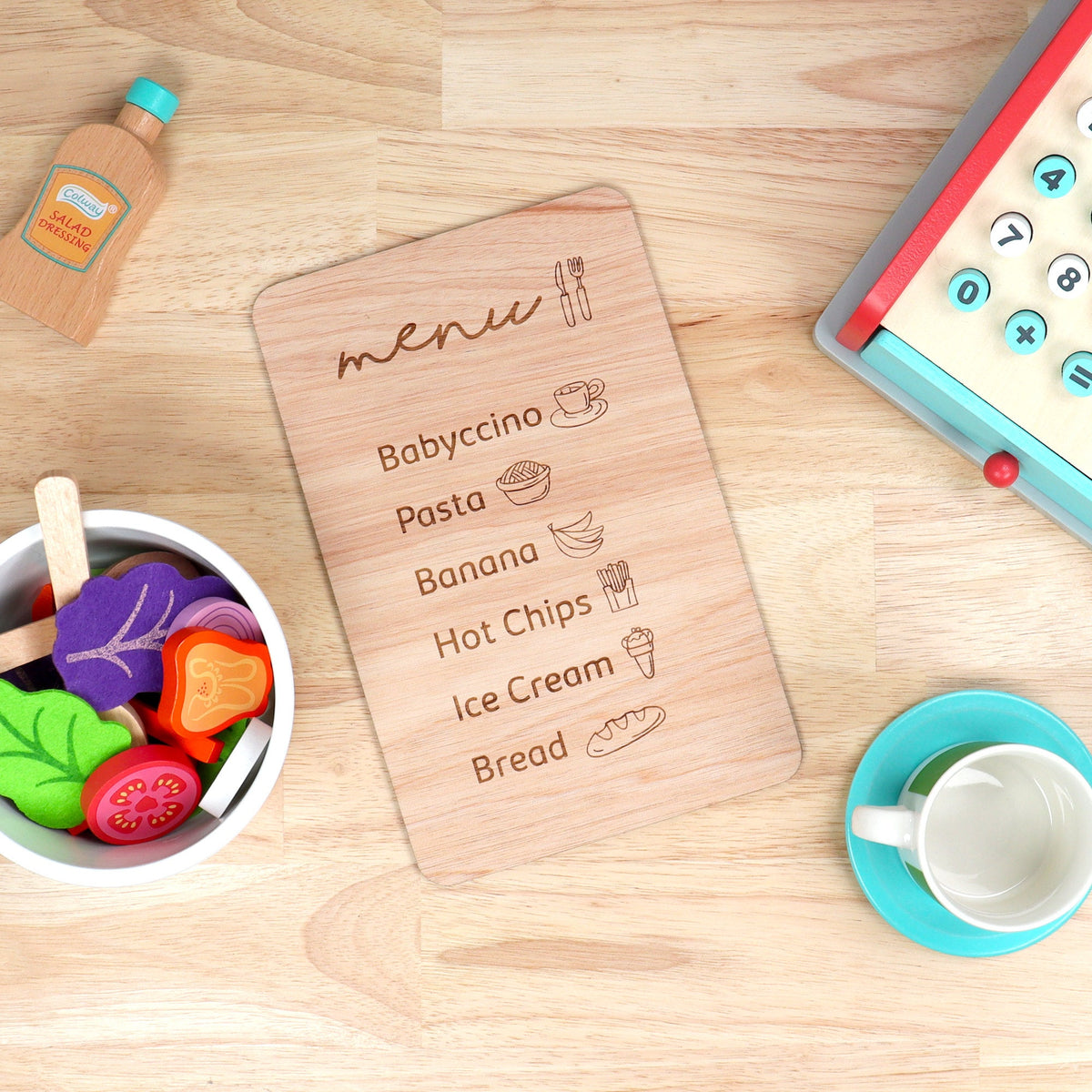 Wooden Kitchen Play Cafe Menu Sign – CoCreative Design
