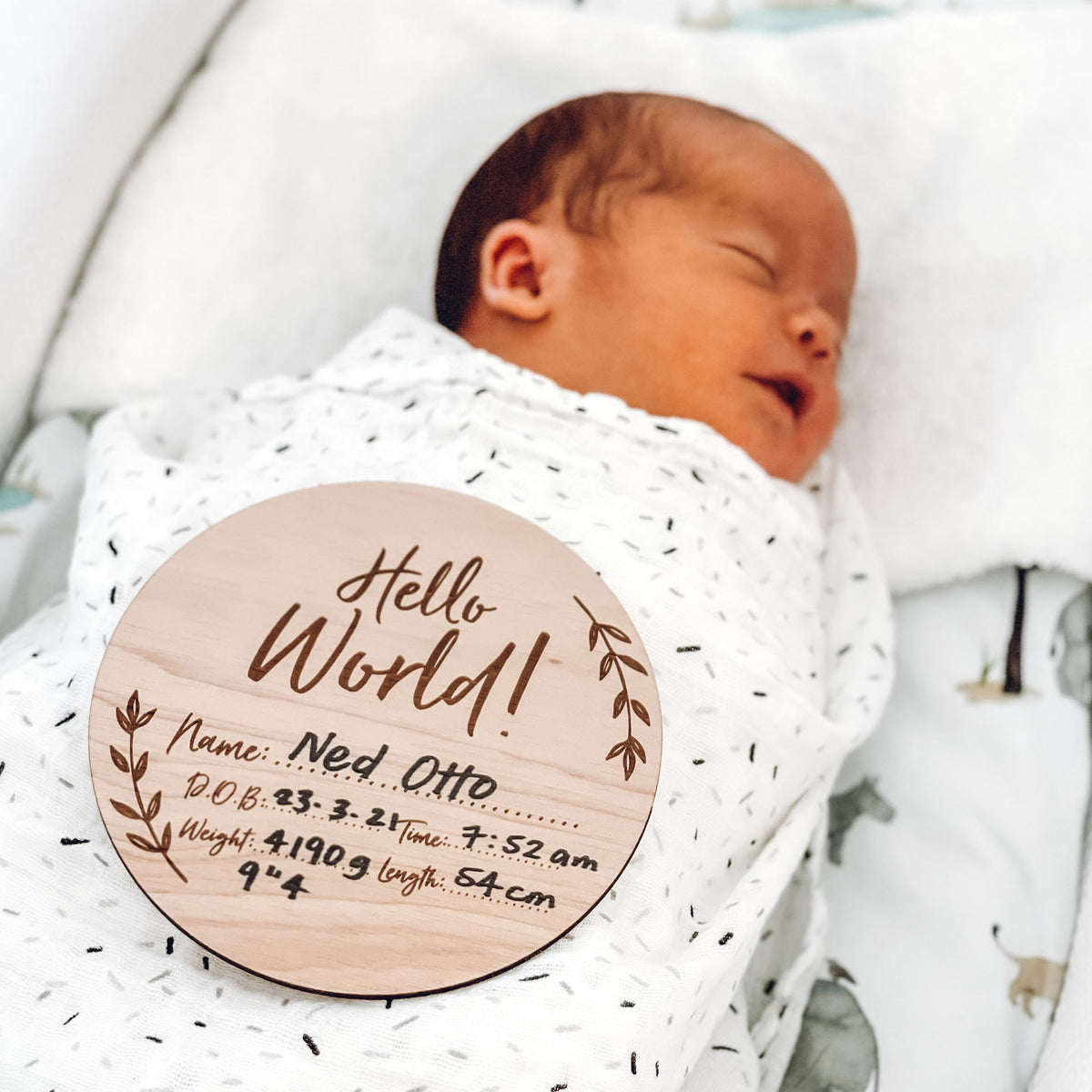 'Hello World' Baby Announcement Plaque – CoCreative Design