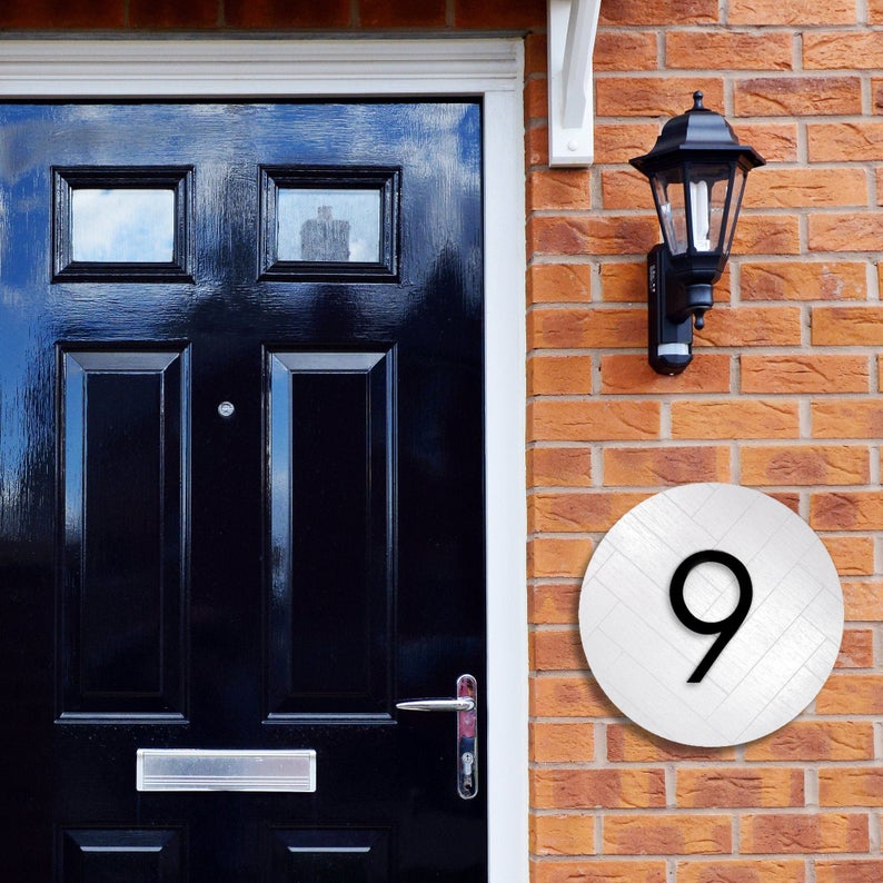 Personalised Street Number Plaque for House Herringbone wood ...