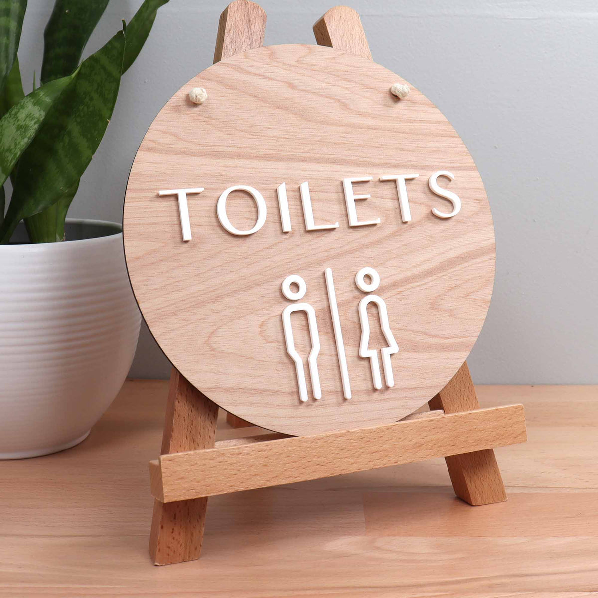 Toilet Wooden Business Sign - Restroom Bathroom Sign – CoCreative Design