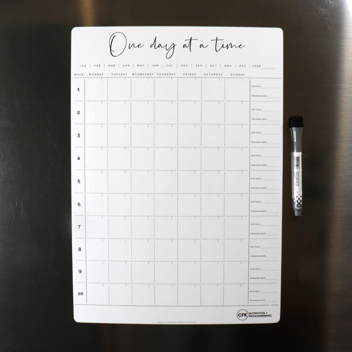 One day at a time - 10 Week Planner with Average Calories and Training ...